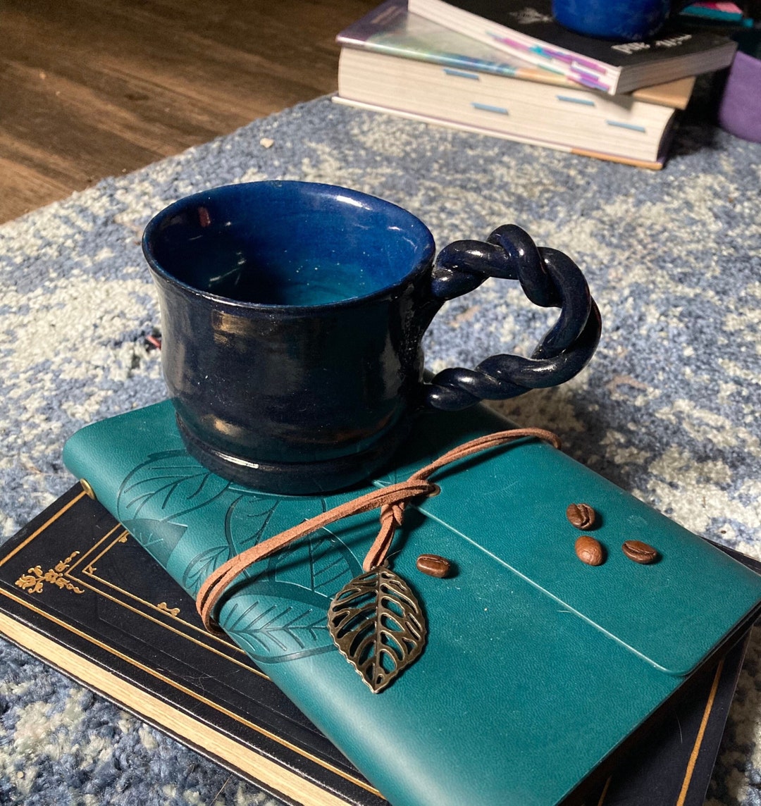 Small Wheel Thrown Gradient Mug Twisted Handle Wheel Thrown Mug ...