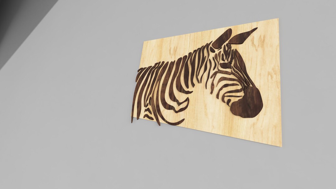 Wooden Zebra, Wall Decor, Wooden Animal Decor, Laser Cut, Digital, STL ...