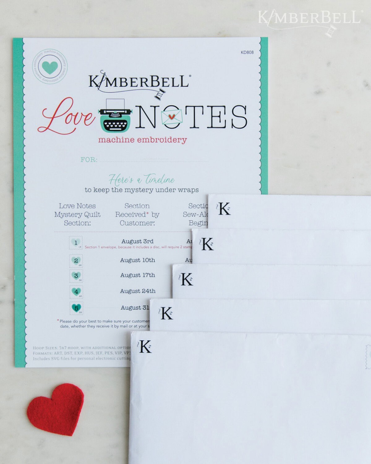 Love Notes Mystery Quilt Machine Embroidery CD by Kimberbell - Etsy