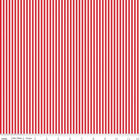 Red Stripes Fabric by Riley Blake 1/8 Inchsby - Etsy
