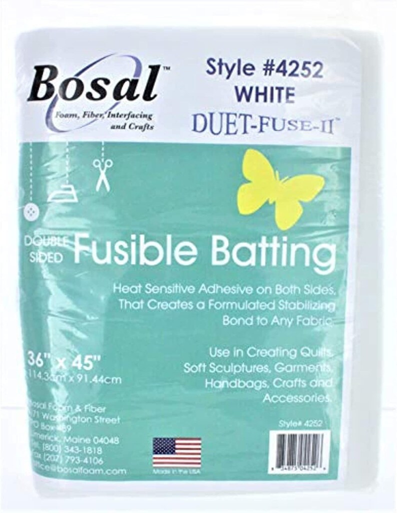 Bosal Double Sided Fusible Batting White 36 X 45 - Etsy