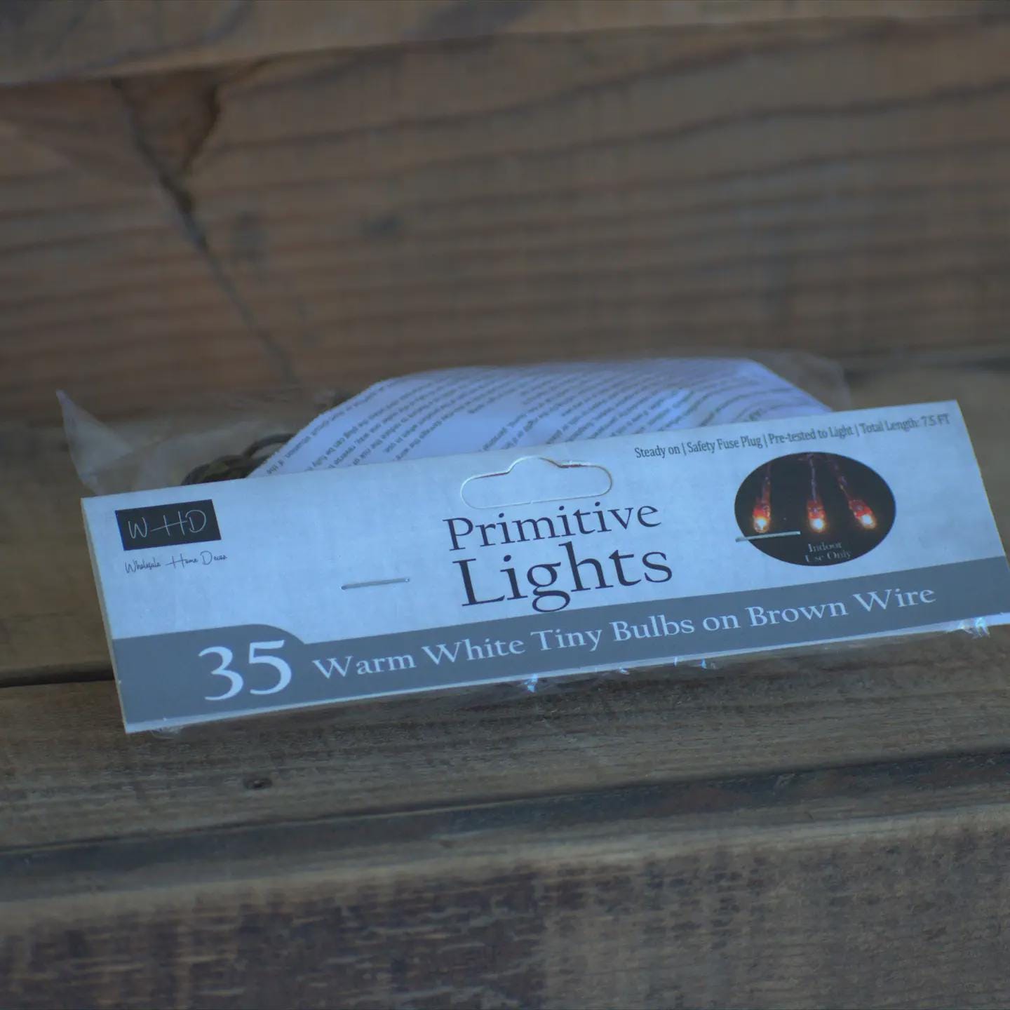 Primitive Lights 35 Warm White Tiny Bulbs on Brown Wire by WHD or 50 ...