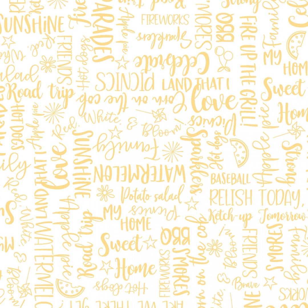 Red, White & Bloom "wordy Words" Fabric by Maywood Studio for ...