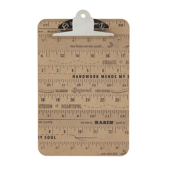 Small Ruler Print Clipboard by Stacie West for Riley Blake - Etsy