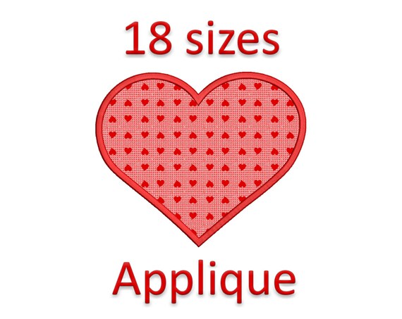 Heart Embroidery Applique Design File Download Embroidery - Etsy