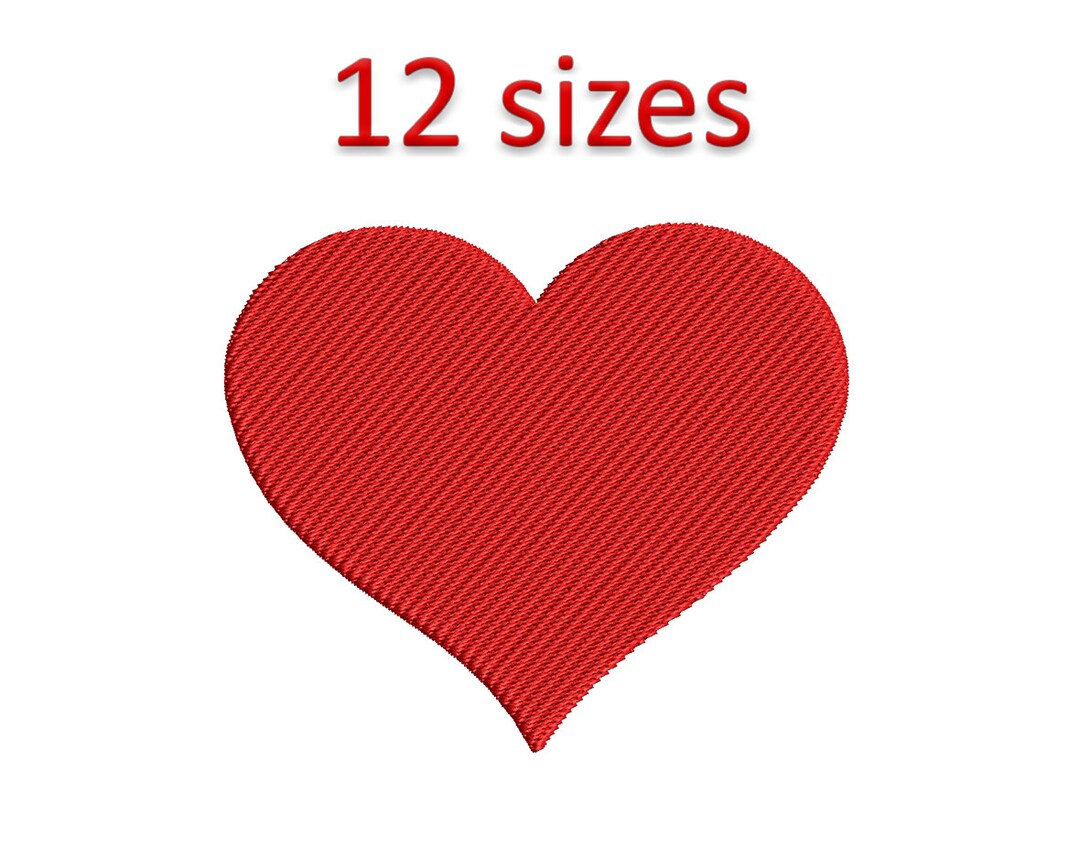 Heart Embroidery Design Small and Large Sizes - Etsy