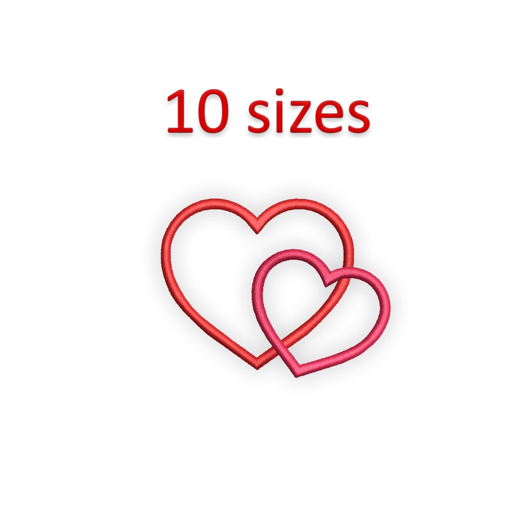 Heart Embroidery Designs File Embroidery Small and Large Heart Download ...
