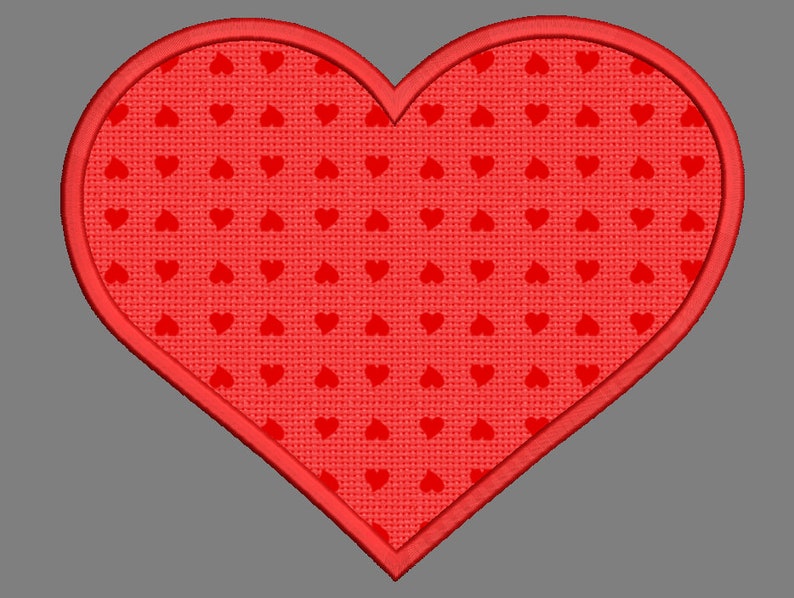 Heart Embroidery Applique Design File Download Embroidery - Etsy
