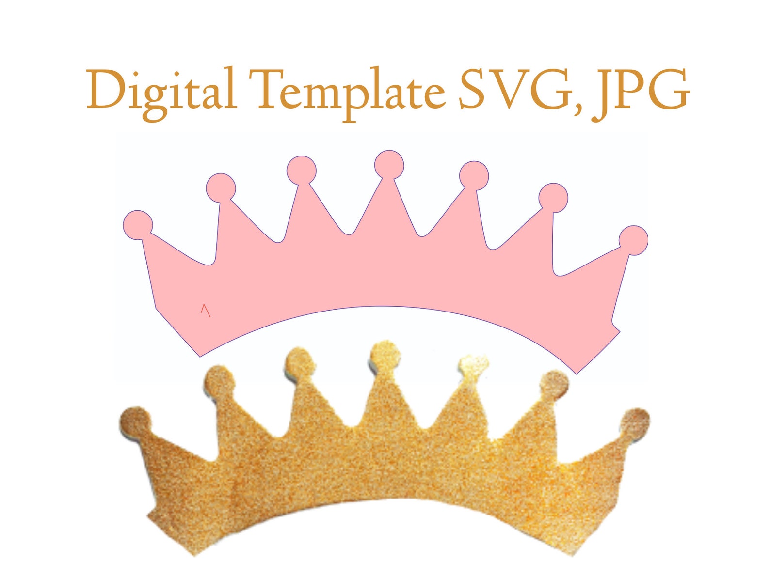 Digital Crown Template SVG JPG format N-1 | Etsy