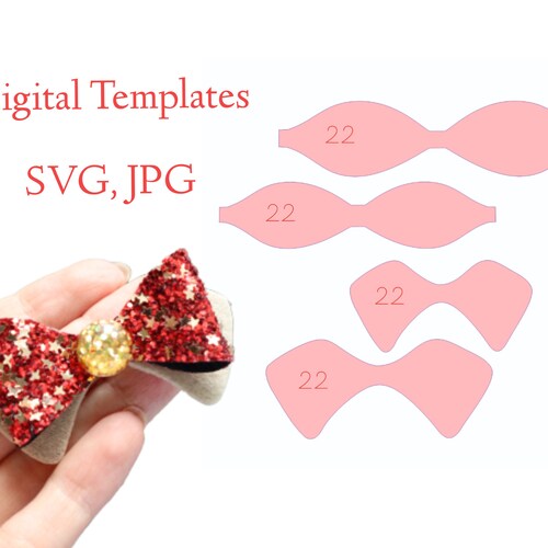 Digital Bow Templates SVG JPG Format N-28 - Etsy
