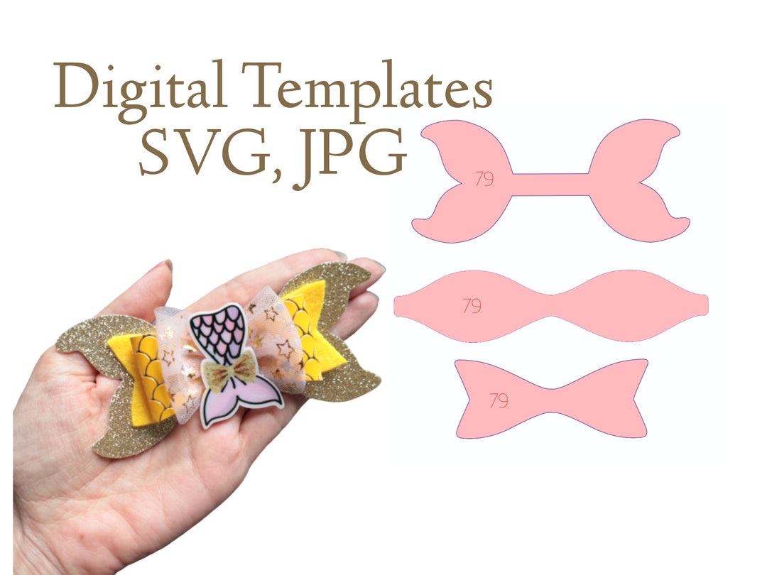 Digital Bow Templates SVG, JPG Format N-79 - Etsy