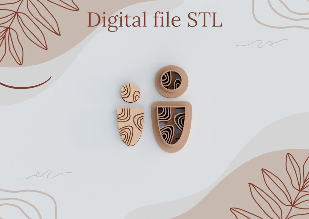 Digital STL Files for 3D Printing Clay Earrings Boho Arch Geometry ...