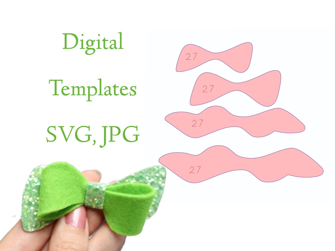 Digital Bow Templates SVG, JPG Format N-27 - Etsy