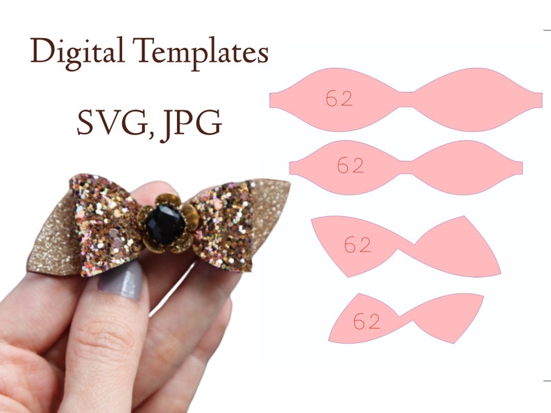 Digital Bow Templates SVG JPG Format N-62 | Etsy