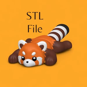 STL Digital File Cute Kawaii Flexi Keychain "red Panda" | 3D Printable ...