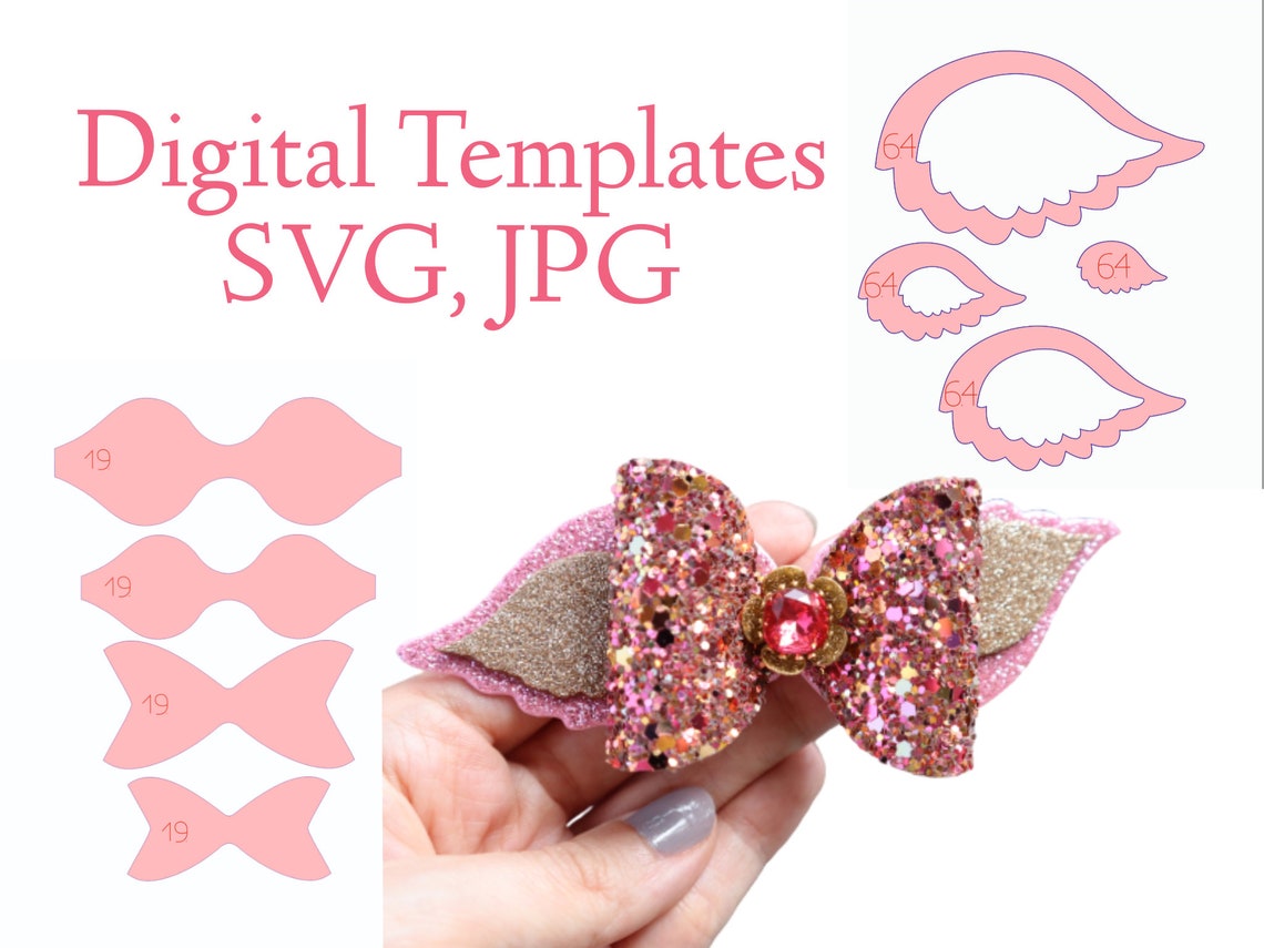 Digital Bow Templates SVG JPG Format N-64 N-19 | Etsy