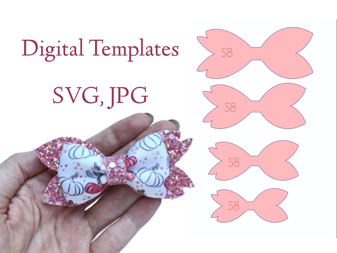 Digital Bow Templates SVG, JPG Format N-58 - Etsy