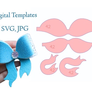 Digital Bow Templates SVG JPG Format N-37 - Etsy