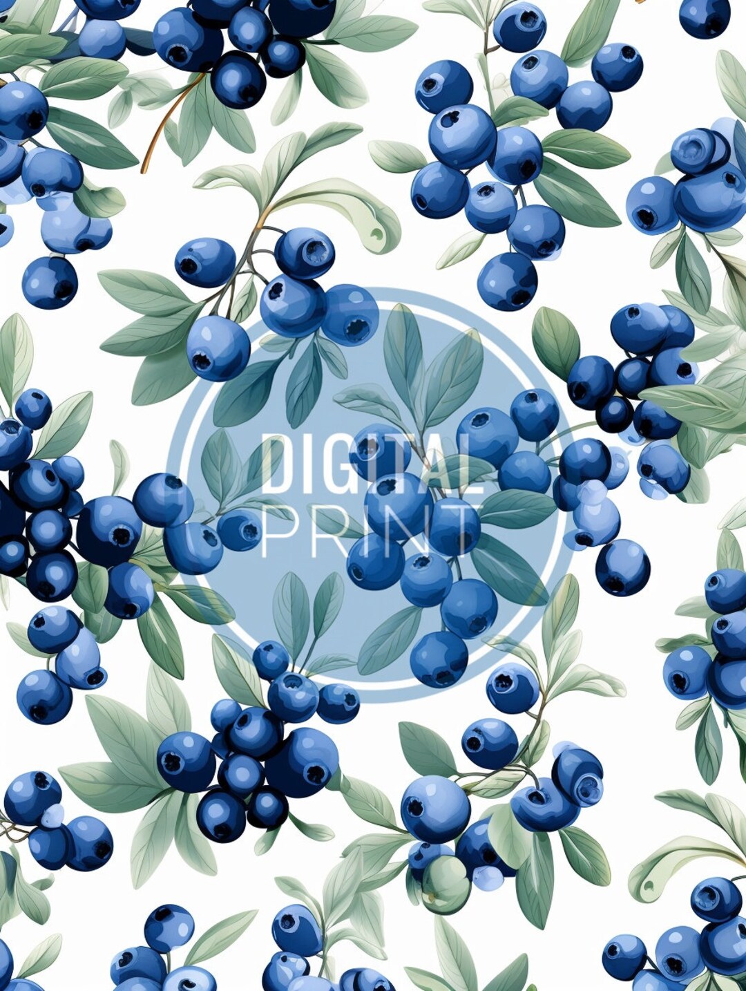Watercolor Blueberry Digital Paper Print Instant Download for Making ...