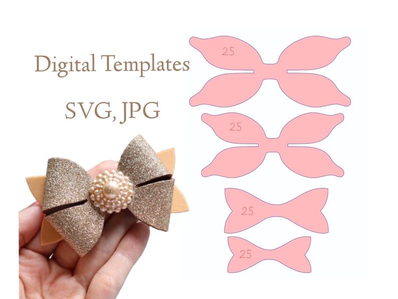 Digital Bow Templates SVG, JPG Format N-25 - Etsy