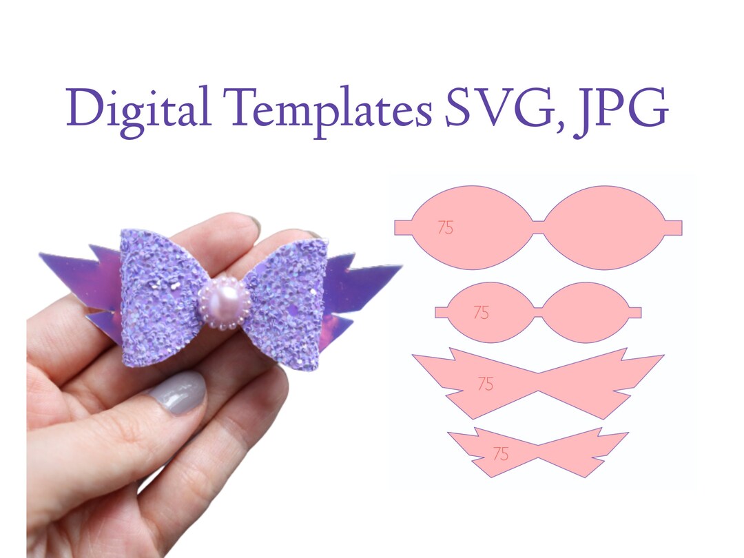 Digital Bow Templates SVG, JPG Format N-75 - Etsy