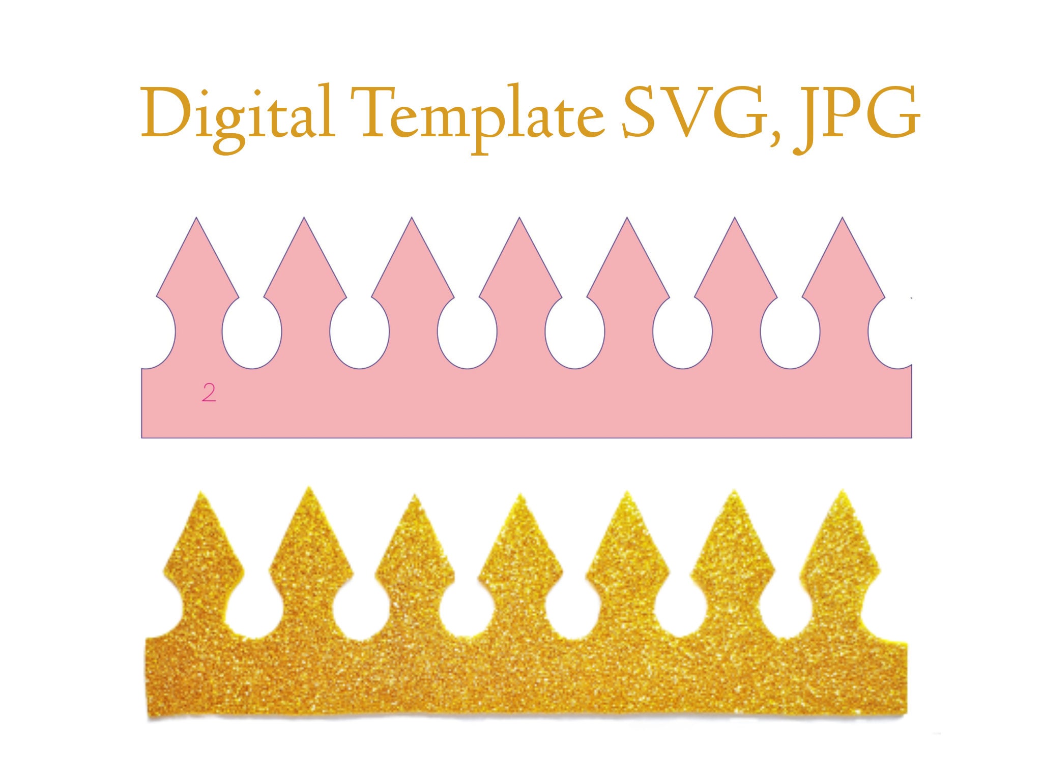 Digital Crown Template SVG JPG format N-2 | Etsy