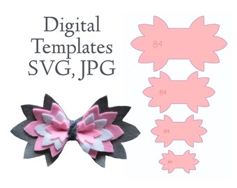 Digital Bow Templates SVG, JPG Format N-40 - Etsy