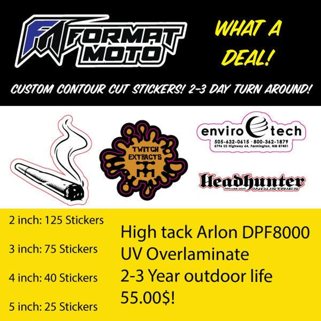 CUSTOM Contour Cut Stickers, Your Logo, Contour Cut. Custom Labels ...