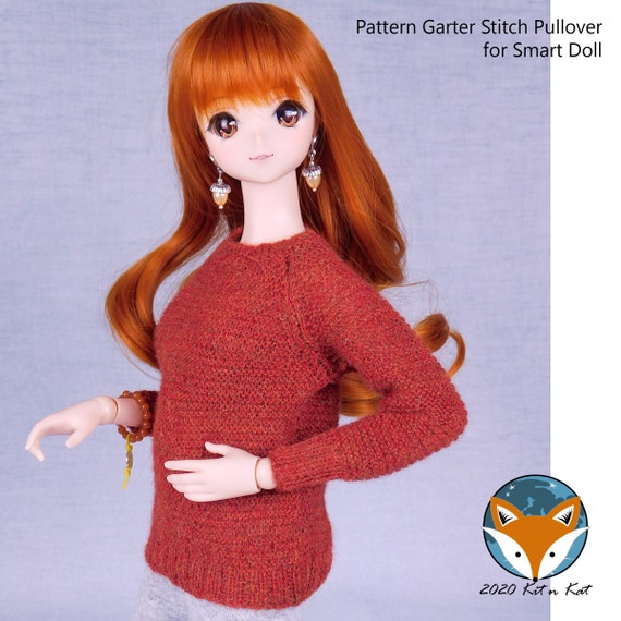 Pattern for Smart Doll Unisex Garter Stitch Pullover Sweater | Etsy