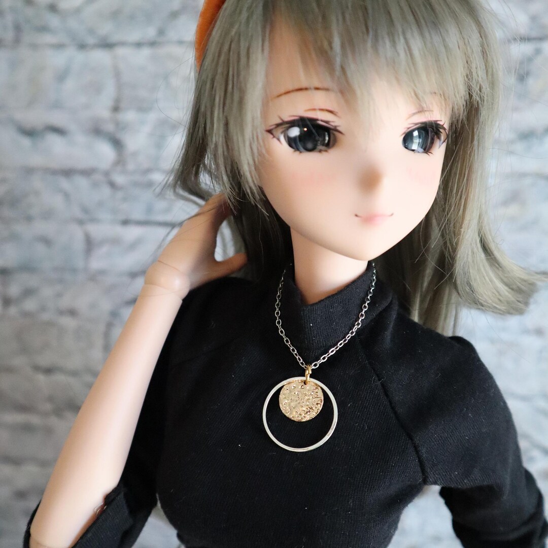Hammered Disc and Loop Magnetic Clasp Necklace for BJD - Etsy