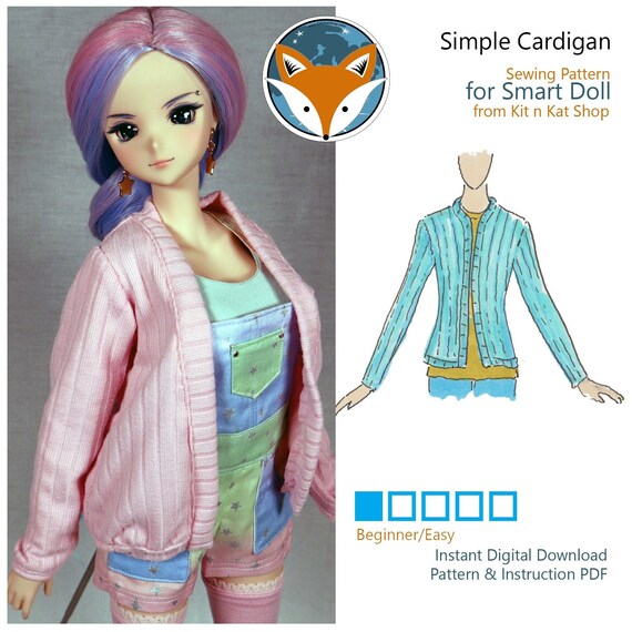 Pattern for Smart Doll for Simple Sewn Cardigan | Etsy