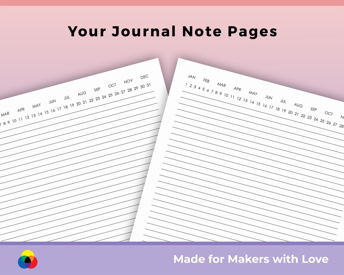 Journal Note Page Undated Lined Note Pages Minimal Daily - Etsy
