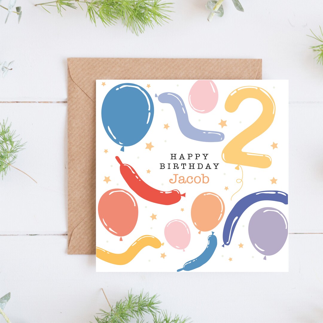 Personalised Age Generic Balloons Birthday Card - Etsy