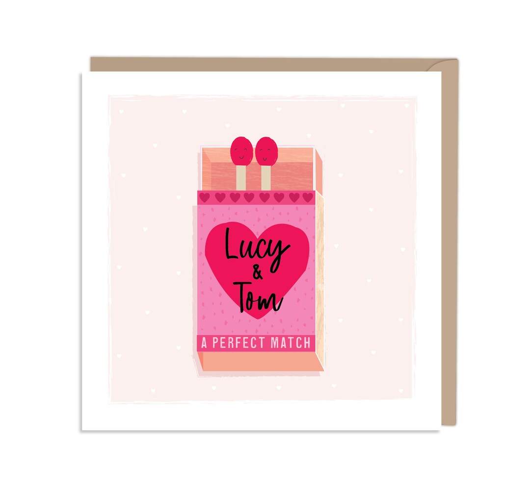Personalised " A Perfect Match" Card, Anniversary/valentines/wedding - Etsy