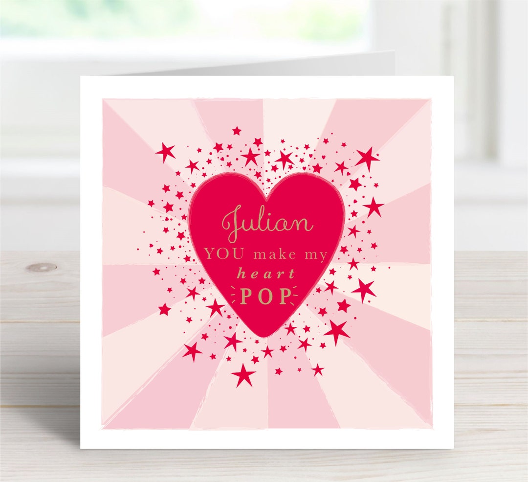 Personalised "you Make My Heart Pop" Valentines Card - Etsy