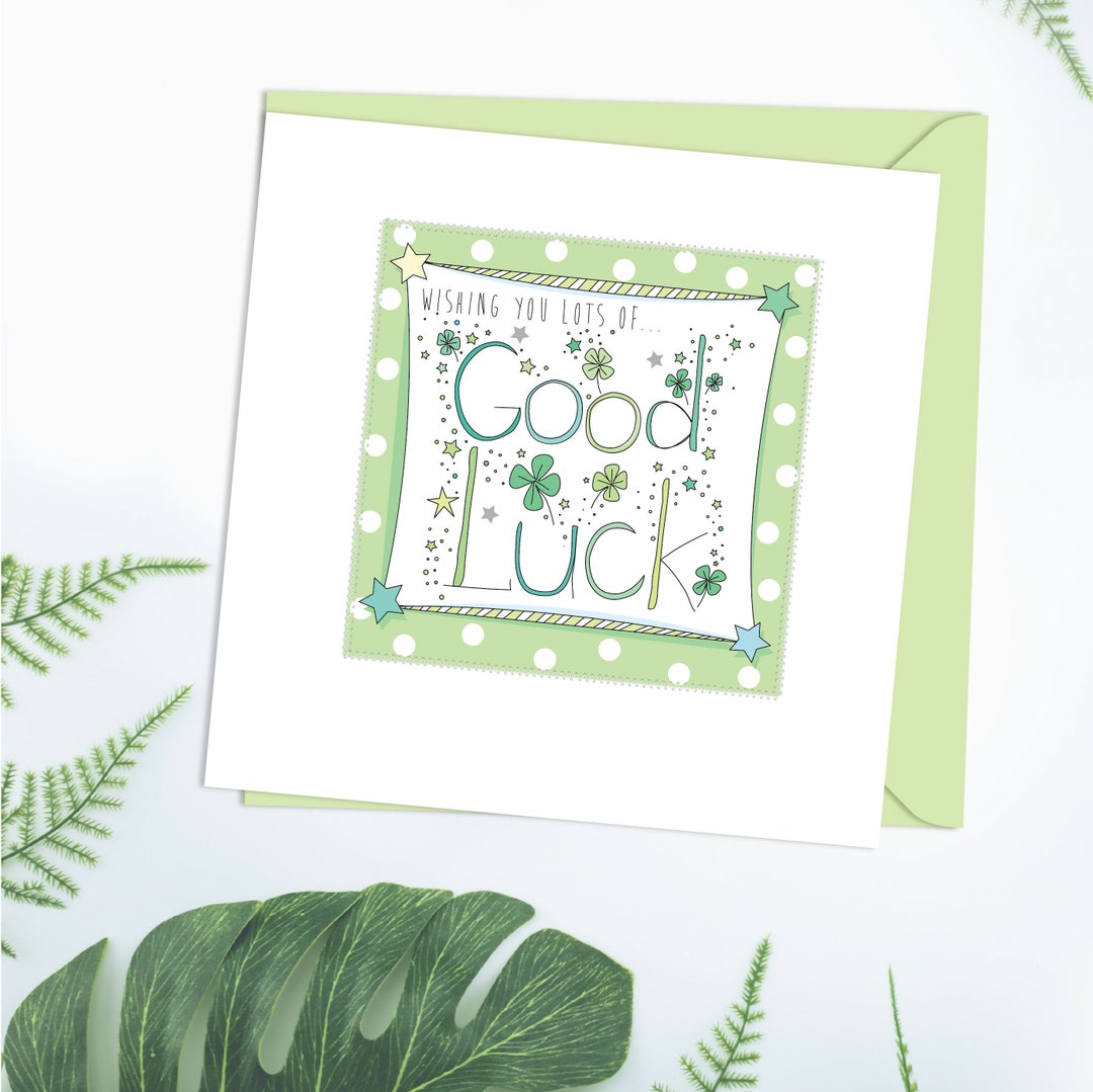 Personalised Handmade Good Luck Card - Etsy