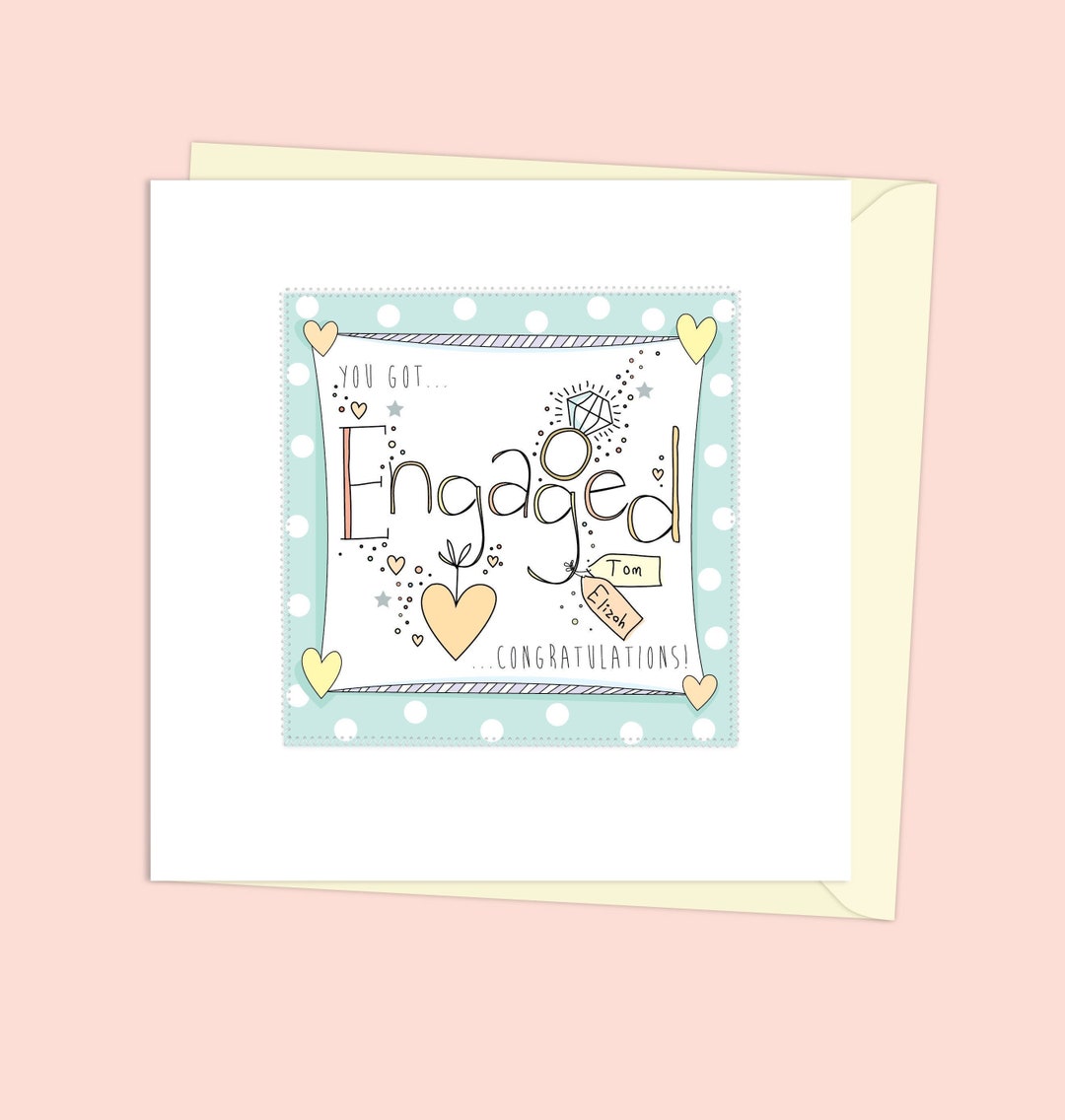 Personalised Handmade Engagement Card - Etsy
