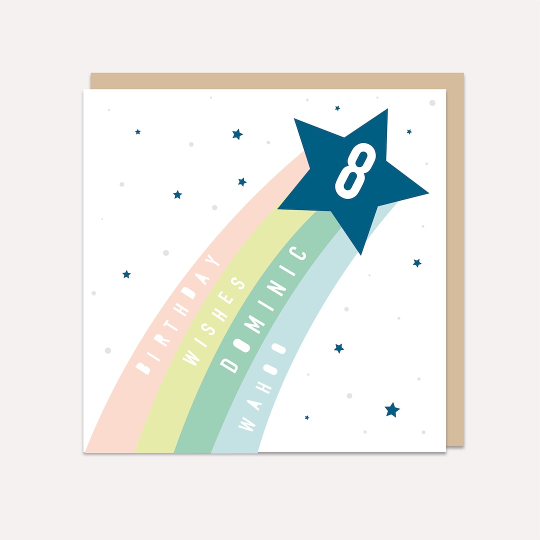 Personalised Any Age 'birthday Wishes' Star Card - Etsy