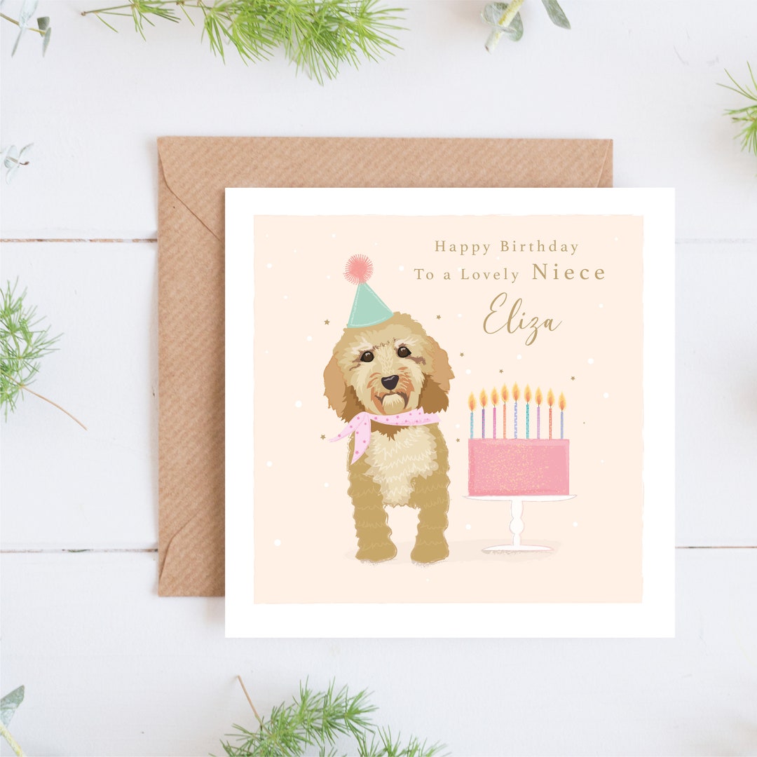 Cockapoo Personalised Birthday Card, Sister, Daughter, Niece Etc - Etsy