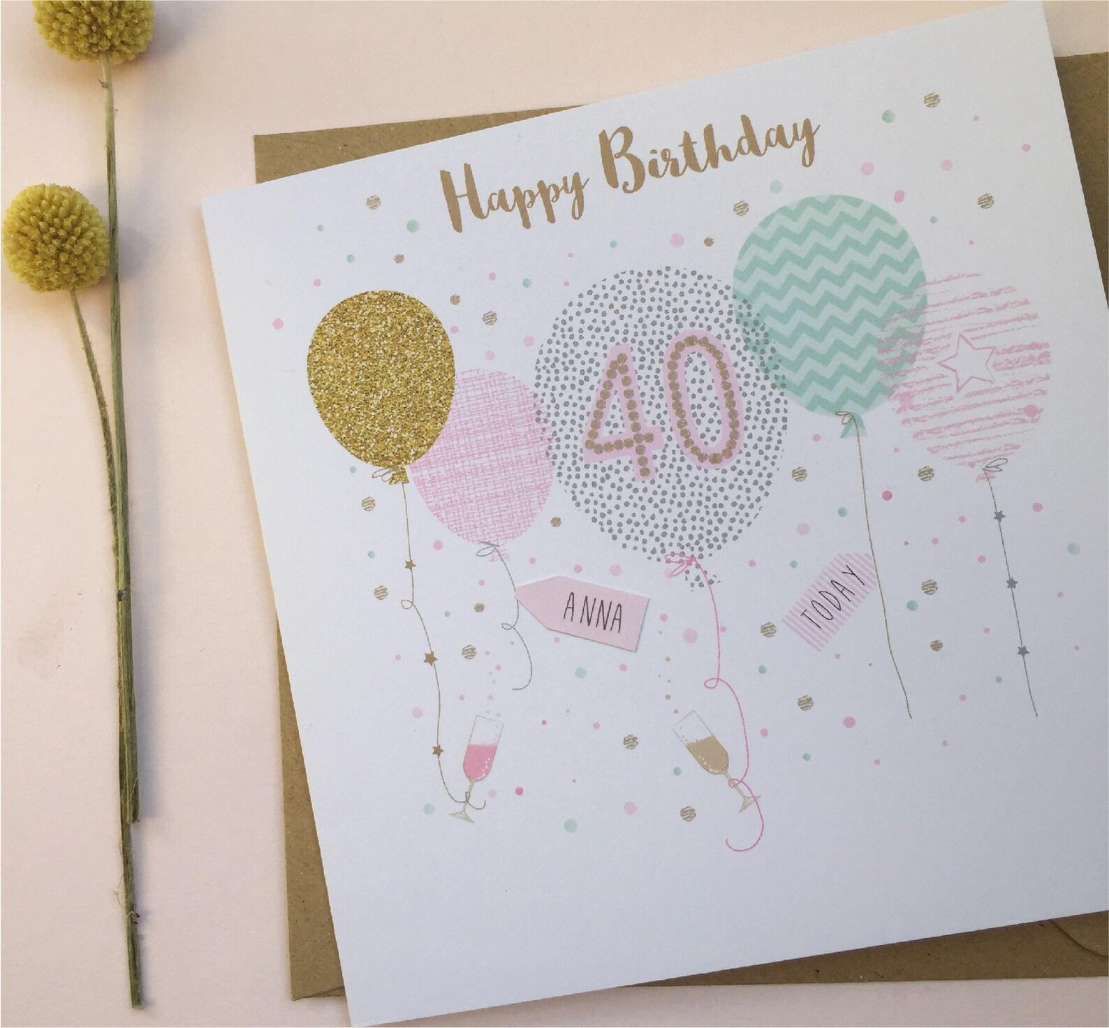 40th Birthday Card Can Be Personalised - Etsy UK