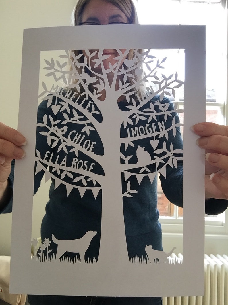 DIY Personalised Paper Cut Family Tree /to Print at Home - Etsy
