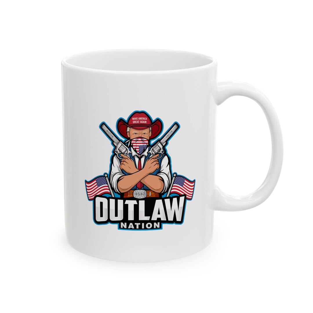 Trump Outlaw Mug, Donald Trump, MAGA Mug, Funny Conservative, Trump ...