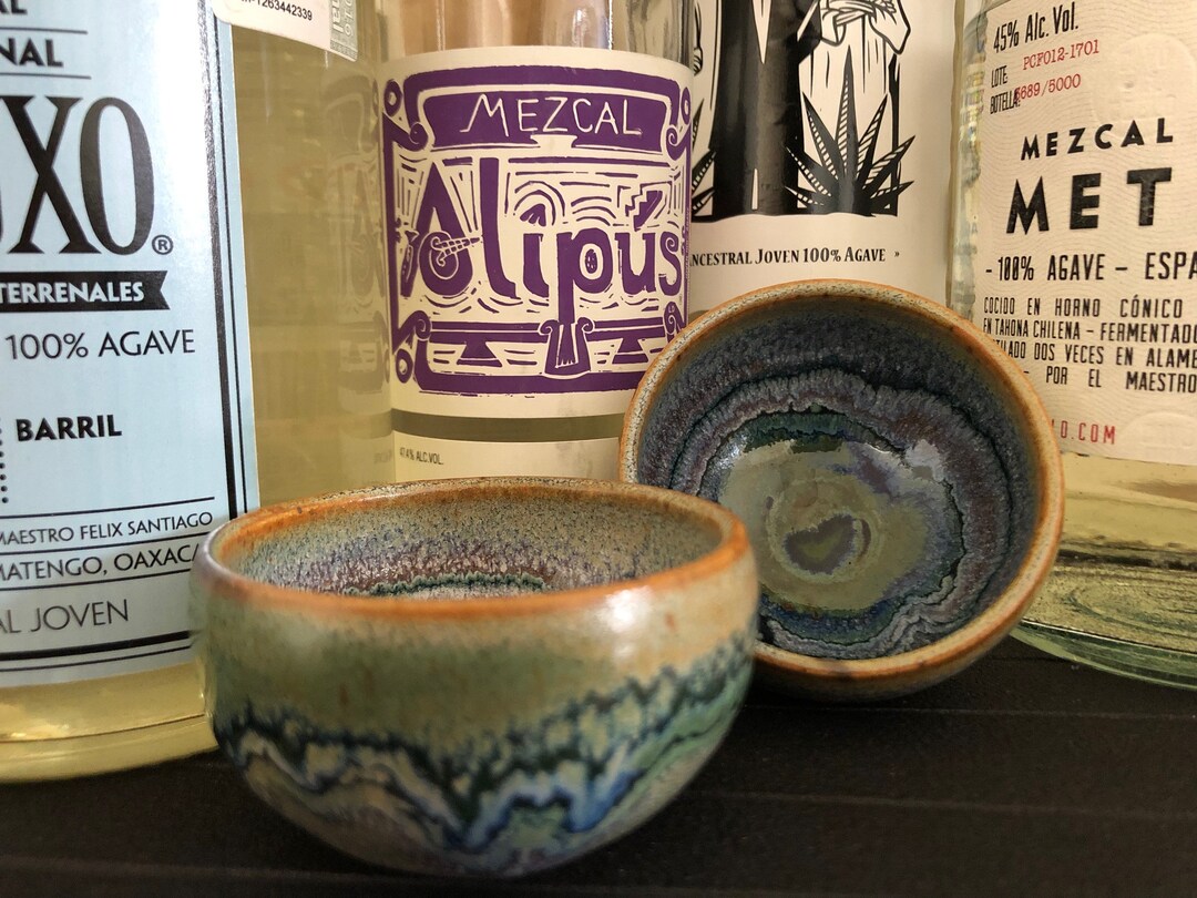 Hand-painted Clay Mezcal Copitas: Traditional Tequila Cups - Set of 2 ...