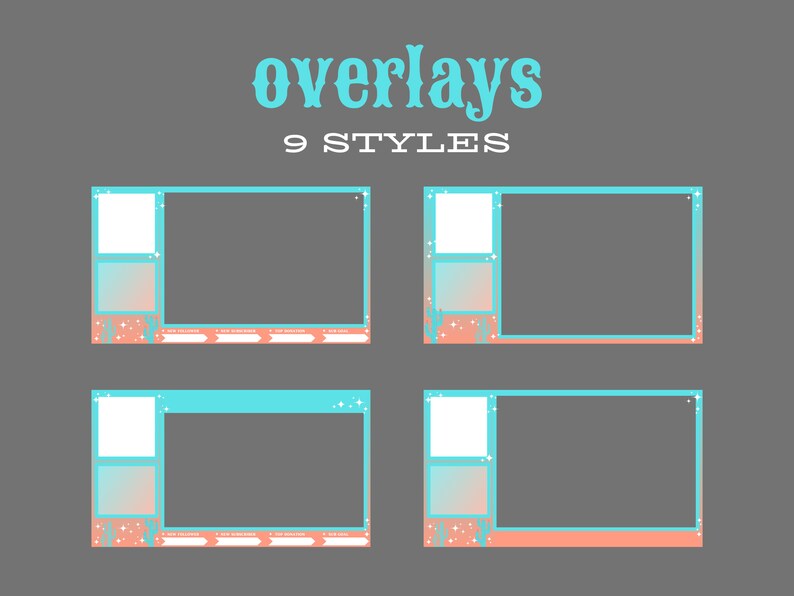 Animated Western Stream Overlay Pack for Twitch Cute Gradient Graphics ...