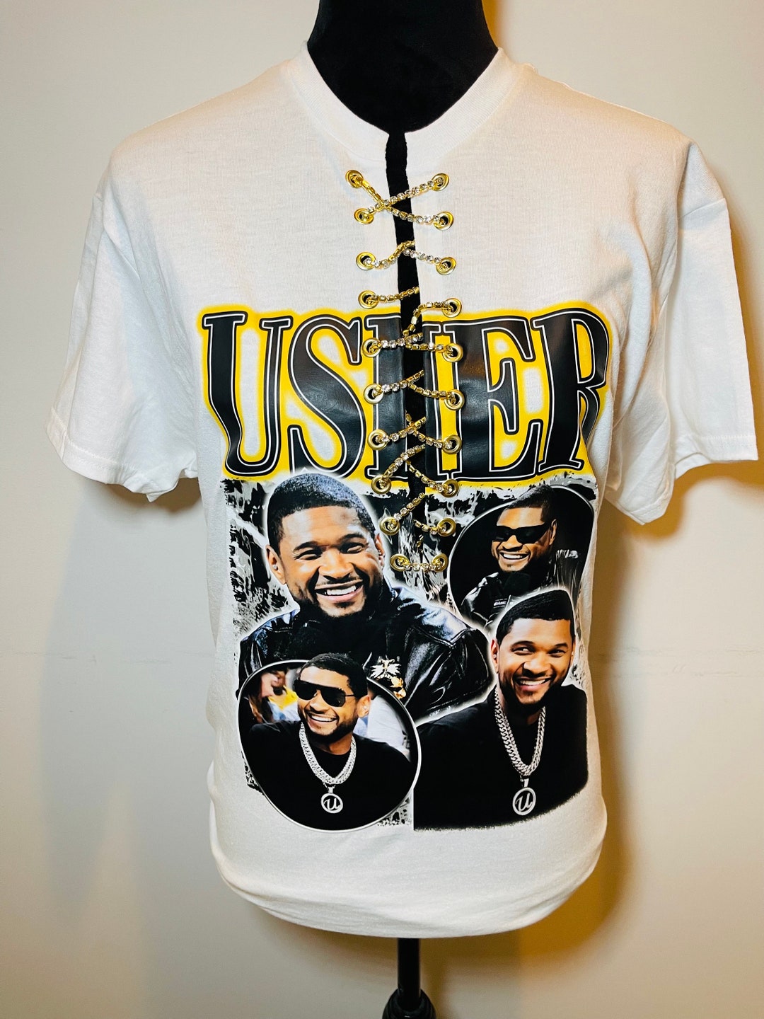 Customized Lace up Limited Rapper Usher Shirt, Vintage Usher 90s Shirt ...