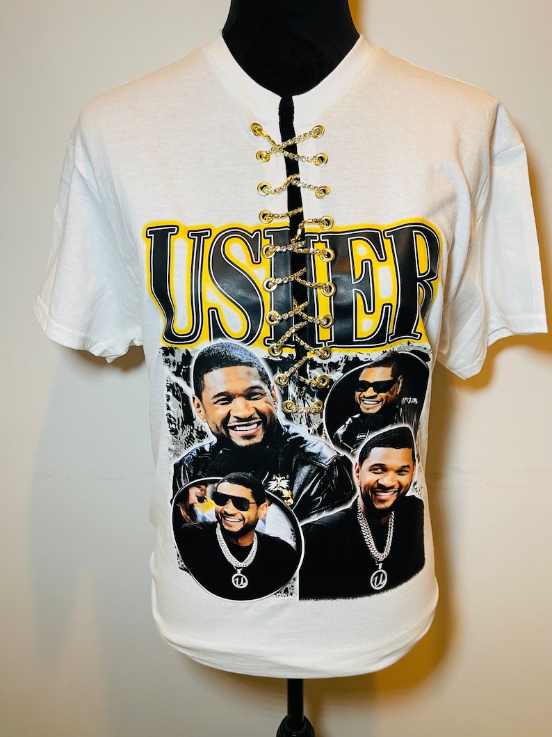 Customized Lace up Limited Rapper Usher Shirt, Vintage Usher 90s Shirt ...