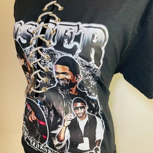 Customized Lace up Limited Rapper Usher Shirt, Vintage Usher 90s Shirt ...