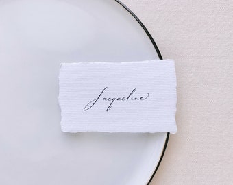 Handwritten Wedding Name Card on Handmade Paper Calligraphy - Etsy