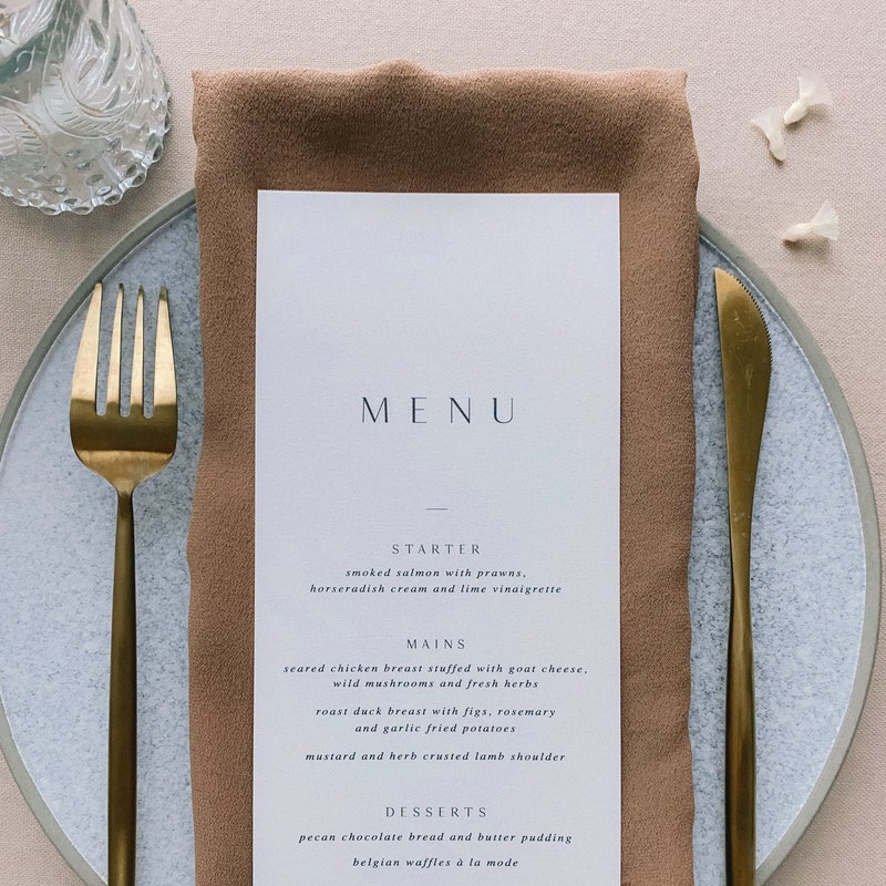 Wedding Dinner Menus - Etsy