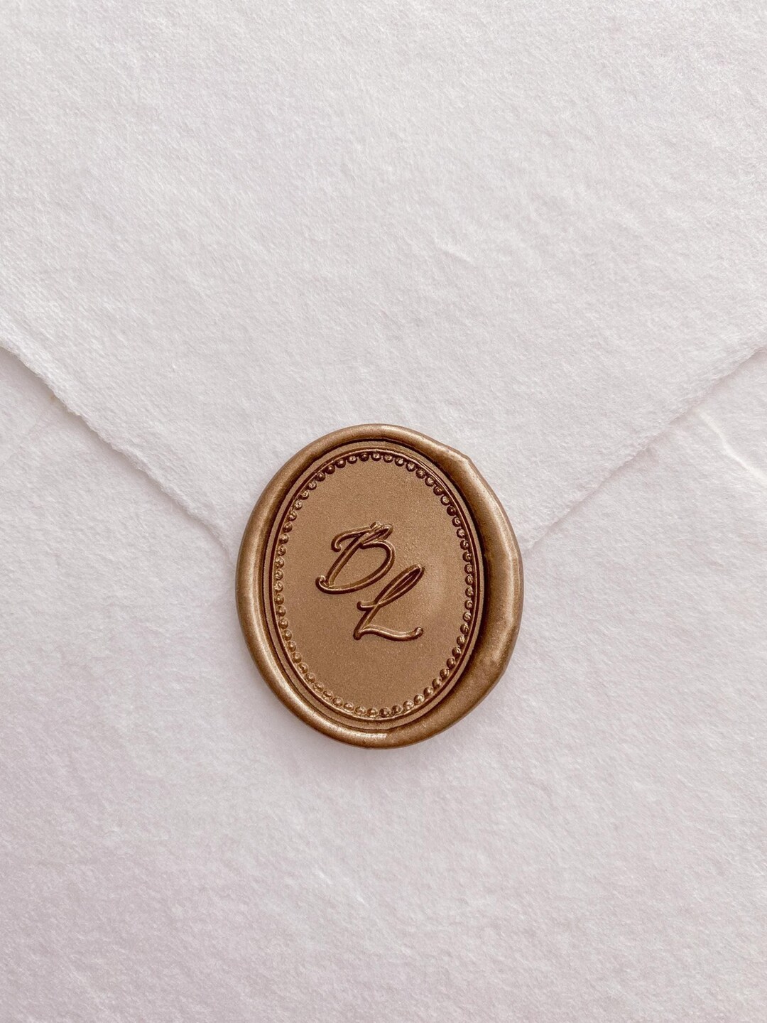 Custom Initials Oval Wax Seal Stamp: Personalized Monogram With Border ...